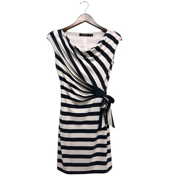 Ralph Lauren | Dresses | Lauren Ralph Lauren Grey Striped Nautical Cowl ...
